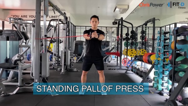 ท่าออกกำลังกาย Standing Pallof Press | วิธีทำท่าออกกำลังกาย Standing ...