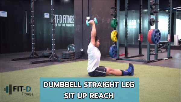 ท่าออกกำลังกาย Dumbbell Straight Leg Sit Up Reach | วิธีทำท่า ...