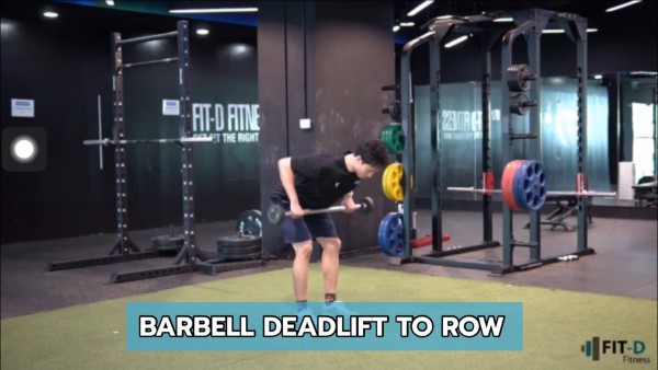 ท่าออกกำลังกาย Barbell Deadlift to Row | วิธีทำท่าออกกำลังกาย Barbell ...