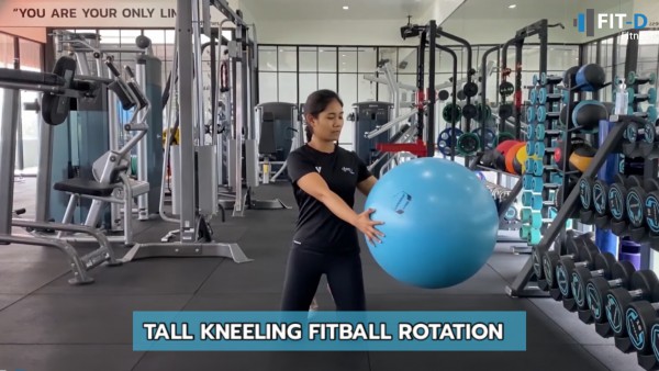 ท่าออกกำลังกาย Tall Kneeling Fitball Rotation | วิธีทำท่าออกกำลังกาย ...
