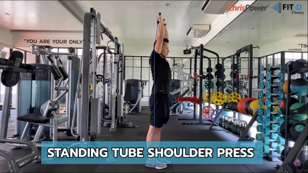 ท่าออกกำลังกาย Standing Tube Shoulder Press | วิธีทำท่าออกกำลังกาย ...