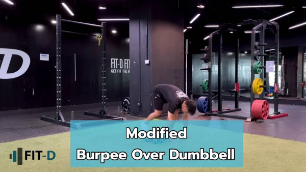 ท่าออกกำลังกาย Modified Burpee Over Dumbbell | วิธีทำท่าออกกำลังกาย ...