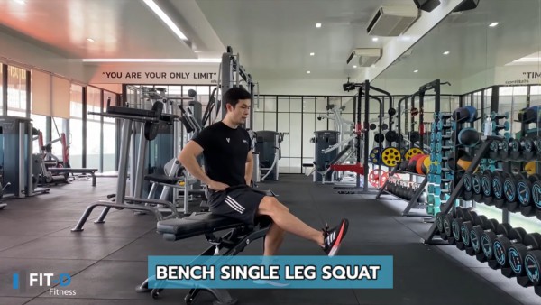 ท่าออกกำลังกาย Bench Single Leg Squat | วิธีทำท่าออกกำลังกาย Bench ...