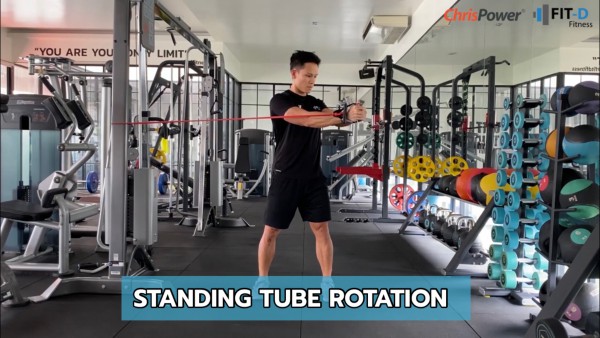 ท่าออกกำลังกาย Standing Tube Rotation | วิธีทำท่าออกกำลังกาย Standing ...