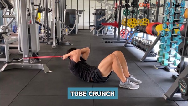ท่าออกกำลังกาย Tube Crunch | วิธีทำท่าออกกำลังกาย Tube Crunch - Fit-d.com