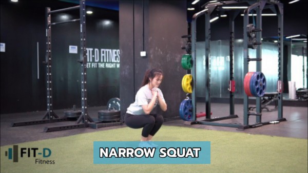ท่าออกกำลังกาย Narrow Squat | วิธีทำท่าออกกำลังกาย Narrow Squat - Fit-d.com
